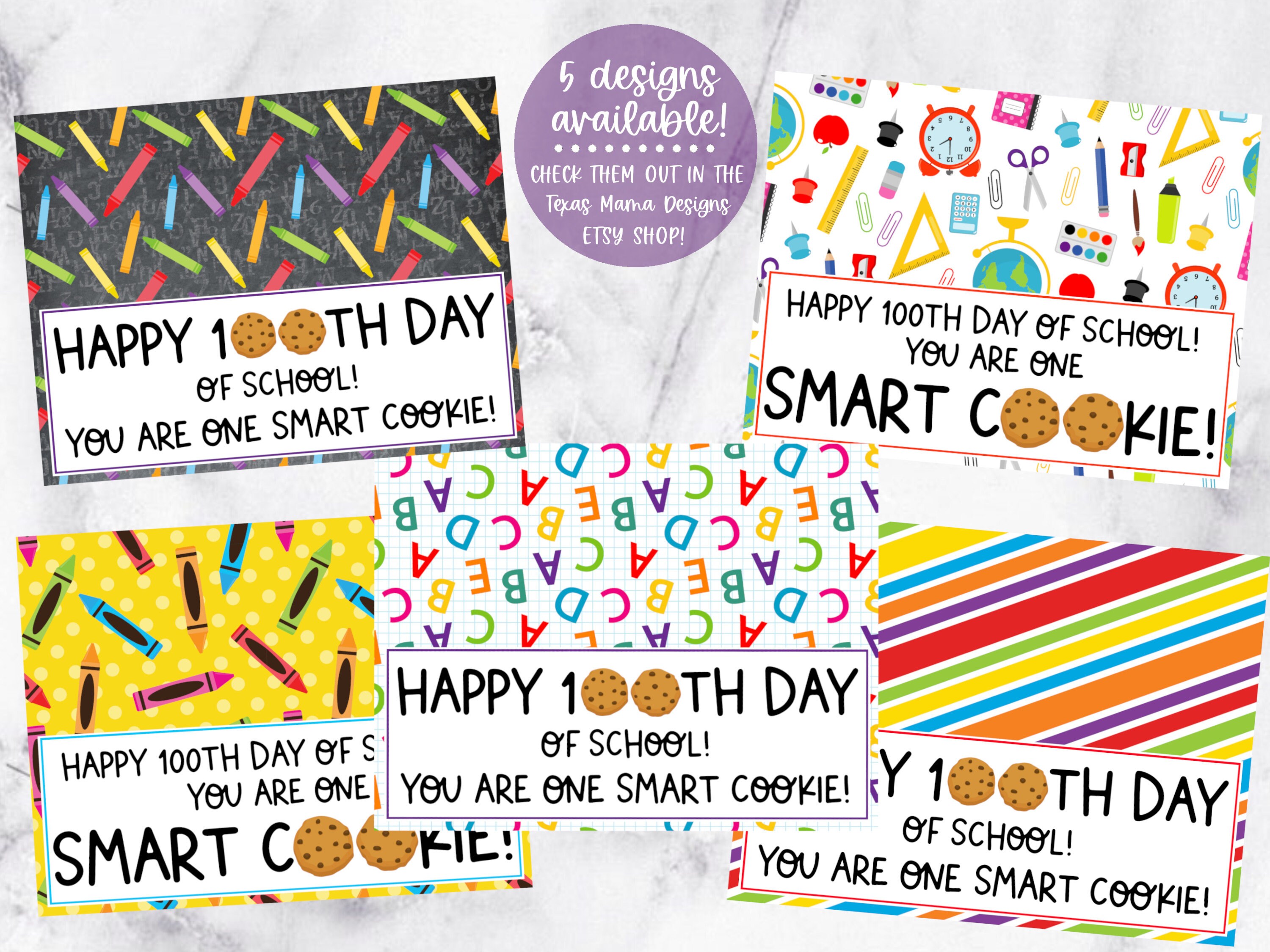 Smart Cookie Bag Topper, Happy 100th Day of School, 100 Days of School ...