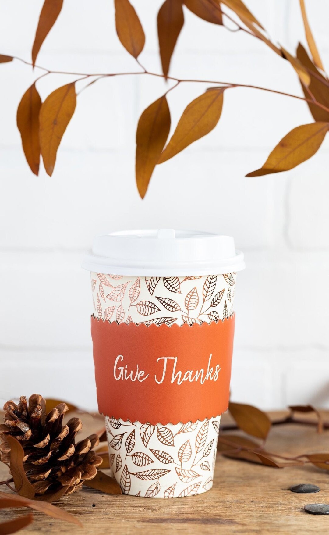 Give Thanks Coffee Cups, Fall Coffee Cups, Coffee to Go Cups ...