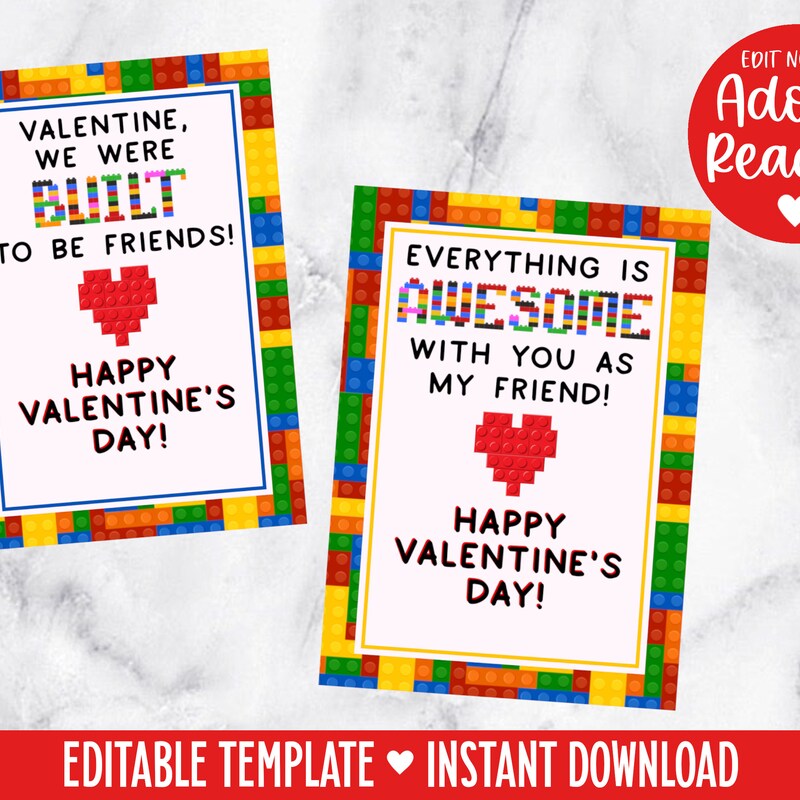 Lego® Valentines Cards - Etsy