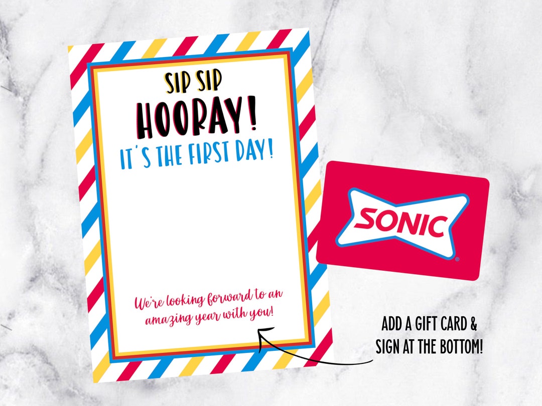 Sip Sip Hooray, It's the First Day, First Day of School, Gift Card ...