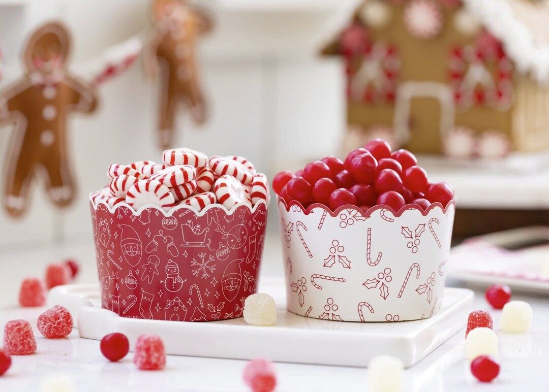 Christmas Treat Cups, Christmas Baking Cups, Holiday Food Cups, Candy ...
