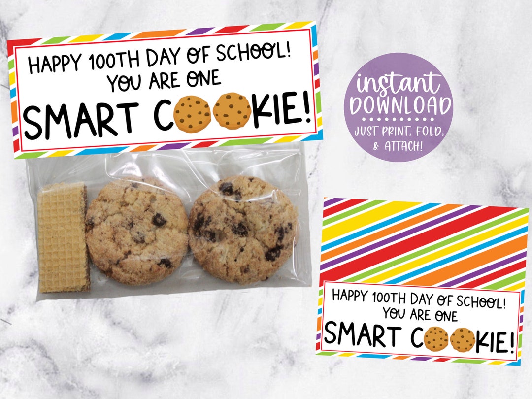 Smart Cookie Bag Topper, Happy 100th Day of School, 100 Days of School ...