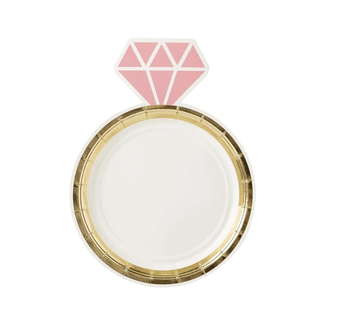 Diamond Ring Plates, Ring Shaped Plates, Bridal Shower, Bachelorette ...