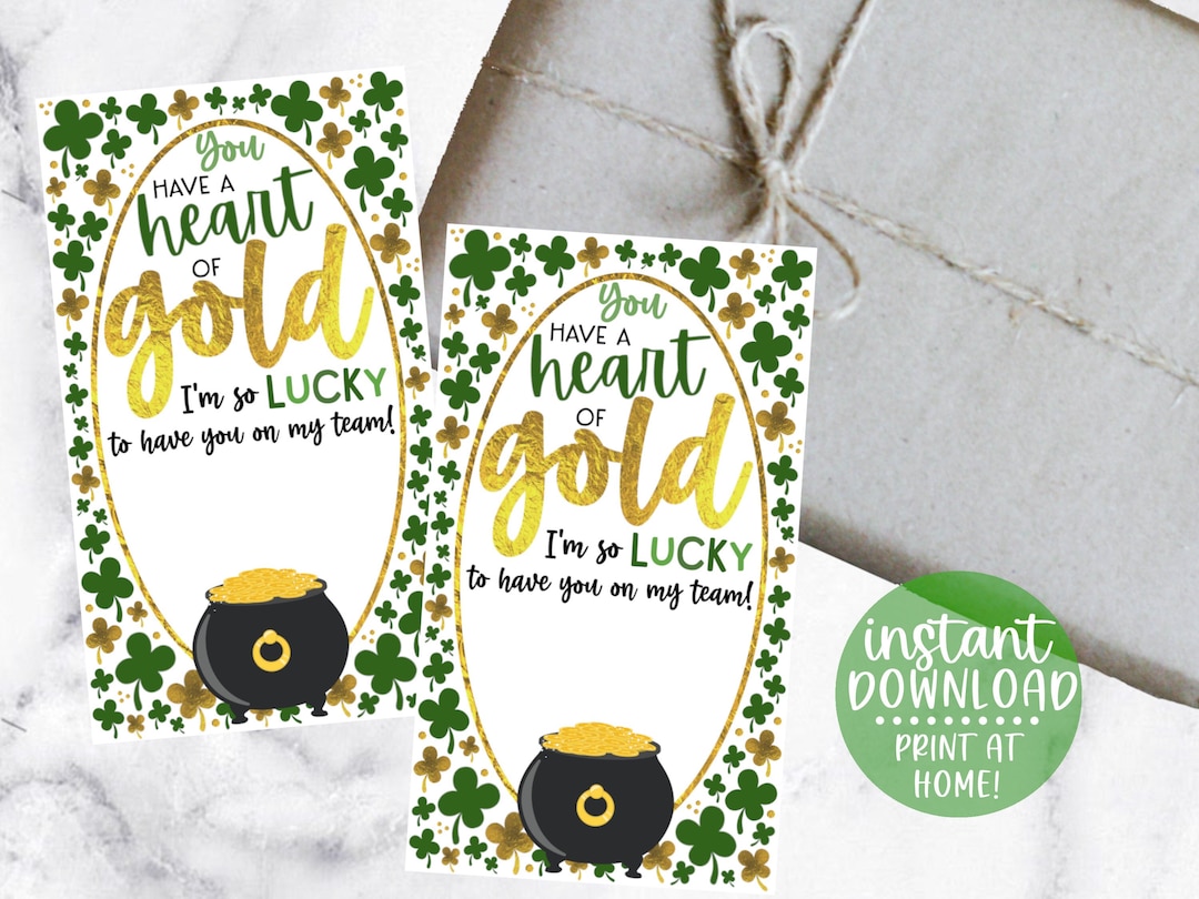 Team Appreciation Tags, Heart of Gold, Lucky You're My Teammate, Team ...