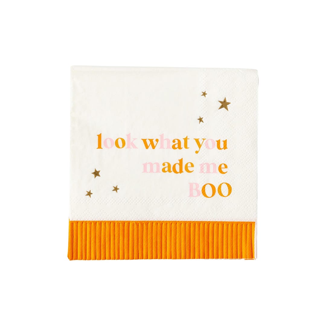 Look What You Made Me Boo: Halloween Napkins With Orange Fringe, Set of ...