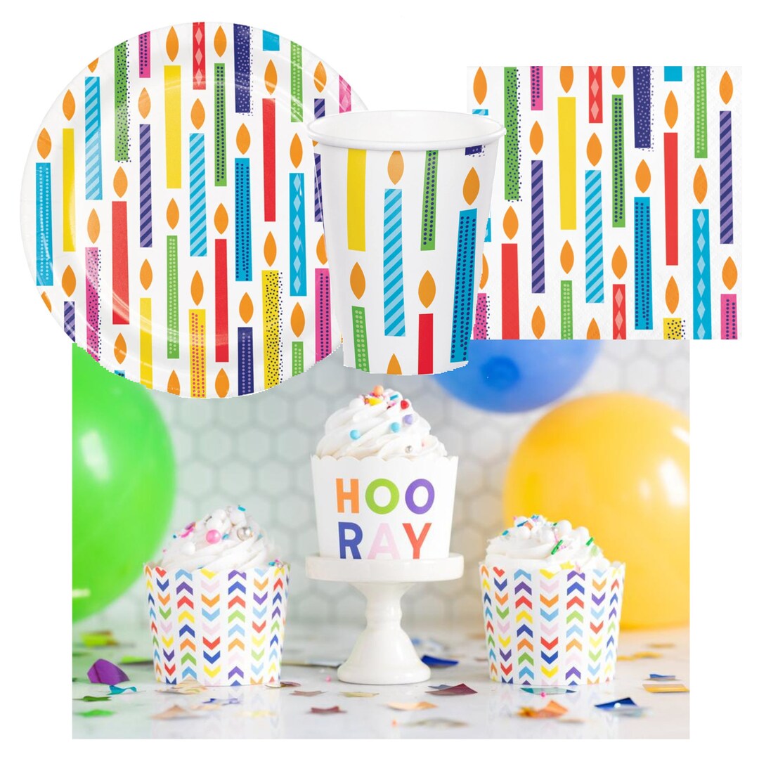 Birthday Party in a Box Kit, Birthday Tableware, Happy Birthday Plates ...