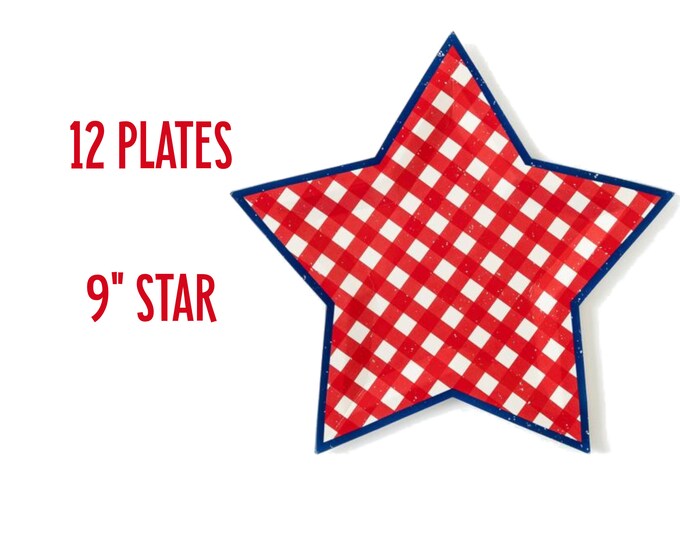 4th of July Plates, Star Plates, Patriotic Plates, Red White and Blue ...