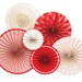 Red and Cream Fans, Christmas Decor, Paper Party Fans, Photo Backdrop ...