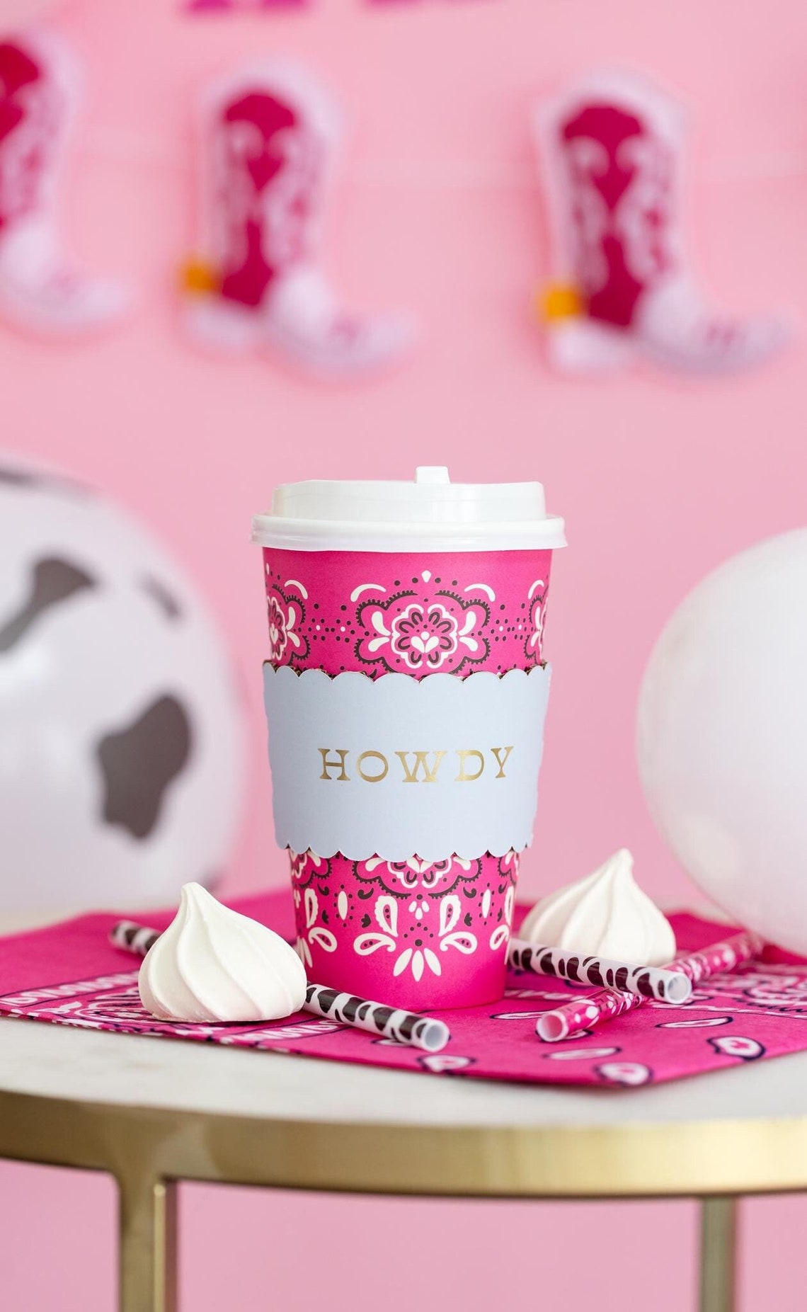 Cowgirl Cups, Pink Bandana Cups, Let's Go Girls, Rodeo Birthday ...