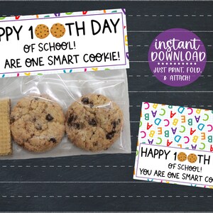 Happy 100th Day of School Bag Topper, One Smart Cookie, 100 Days of ...