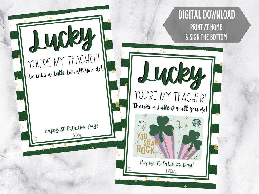 Lucky You're My Teacher, St. Patrick's Day Teacher Gift, Teacher ...