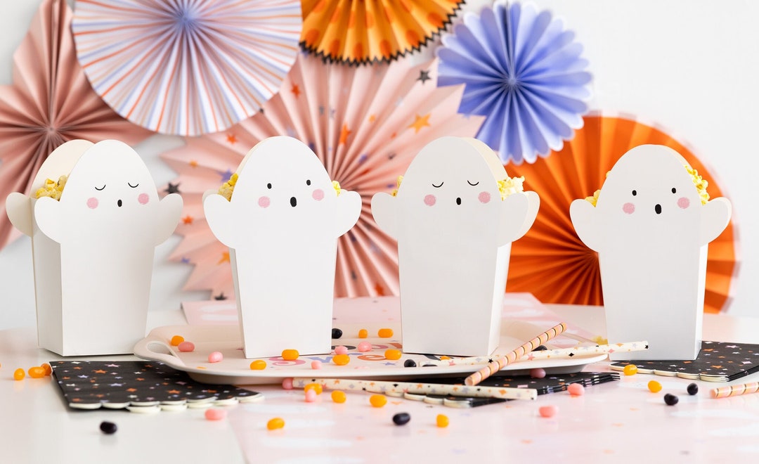 Halloween Treat Boxes, Ghost Party Favors, Set of 12, Halloween Party ...