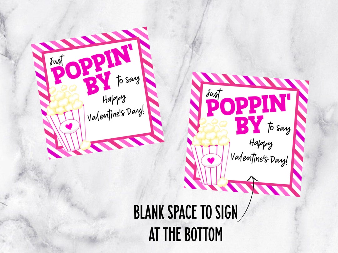 Popcorn Valentines, Popping by to Say Happy Valentines Day, Popcorn ...