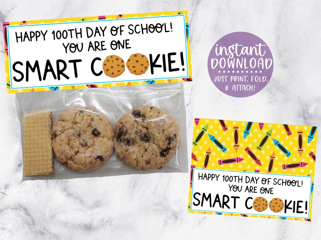 Smart Cookie Bag Topper, Happy 100th Day of School, 100 Days of School ...