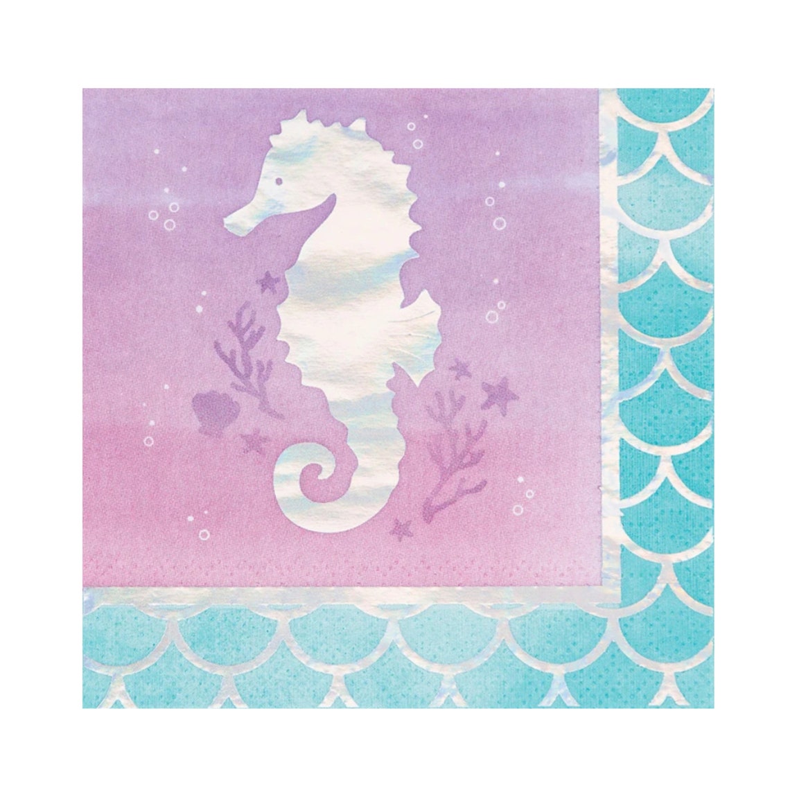 Mermaid Cocktail Napkins, Mermaid Birthday Party Supplies, Under the ...