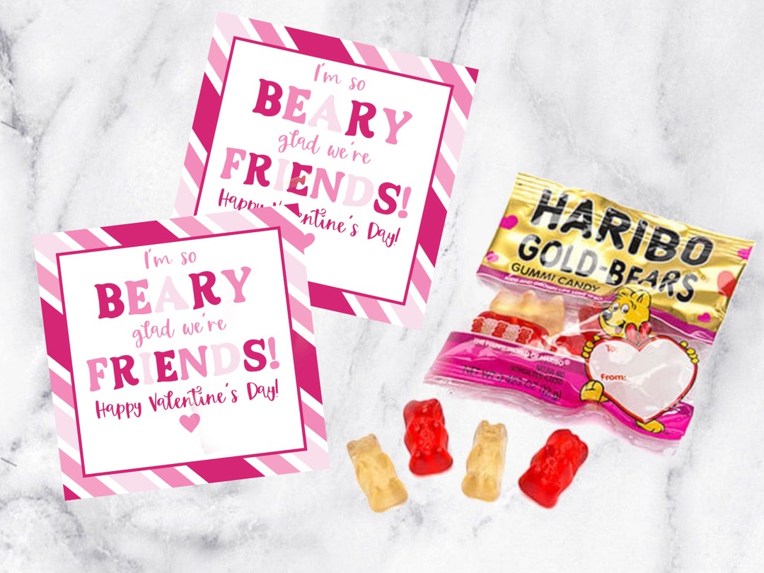 Beary Glad We're Friends, Gummy Bear Valentines, Printable Valentines ...