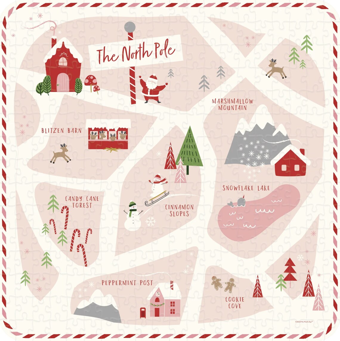 North Pole Map Puzzle, Christmas Puzzle, Christmas Jigsaw Puzzle ...