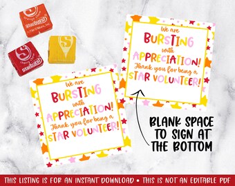 CANDY and SNACK Tags Staff Appreciation Bundle - Etsy