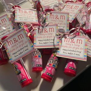 Teacher Appreciation Gift Tag, M&M Gift Tags, Many Thanks Gift Tags ...