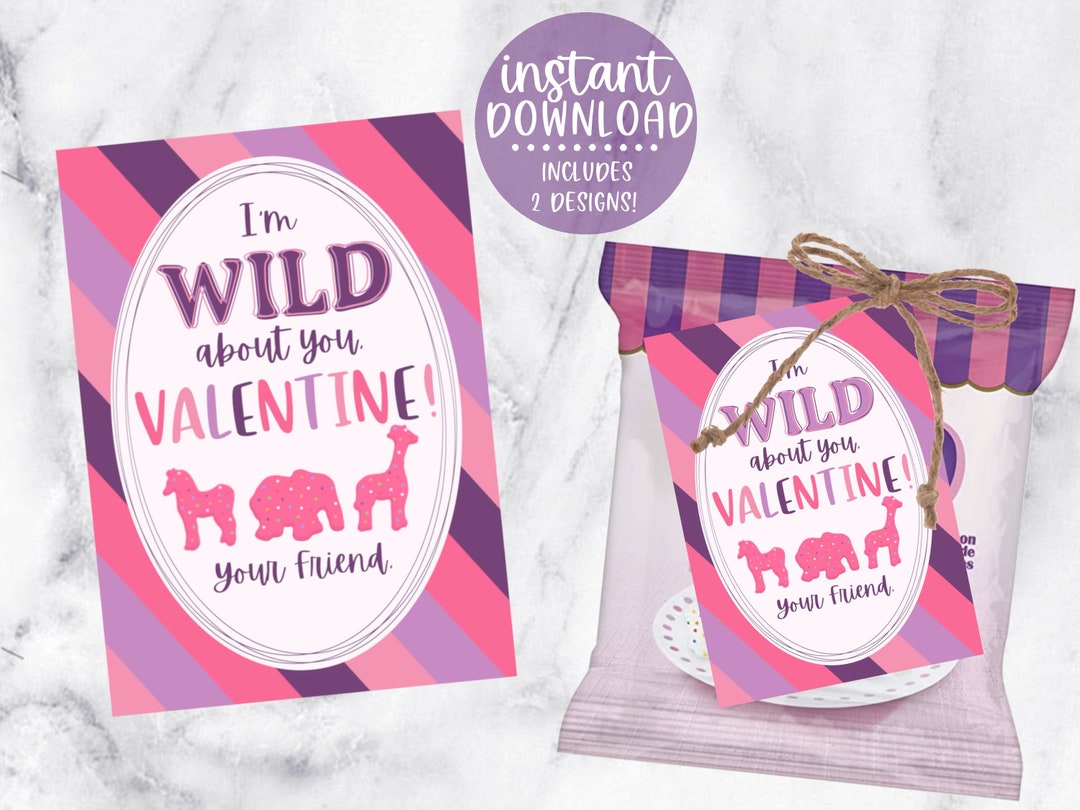 Circus Animal Cookie Valentine's Day Printable Tags, Wild About You ...