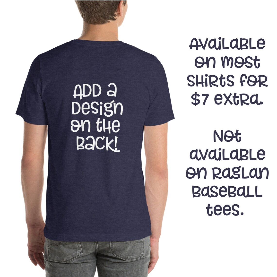 Add a Design on the Back of Your Shirt available on Most | Etsy