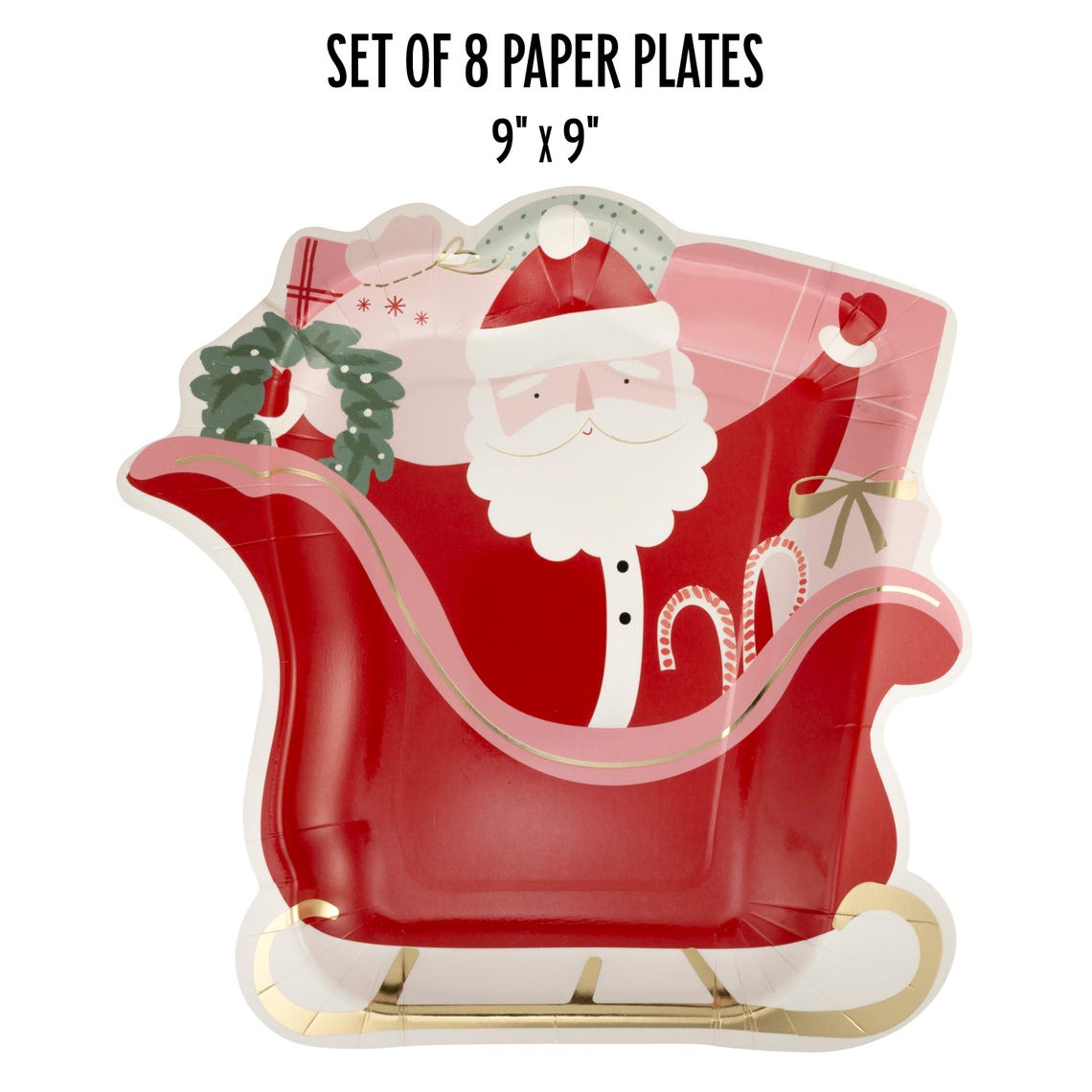 Santa's Sleigh Plates, Santa Paper Plates, Holiday Plates, Christmas ...