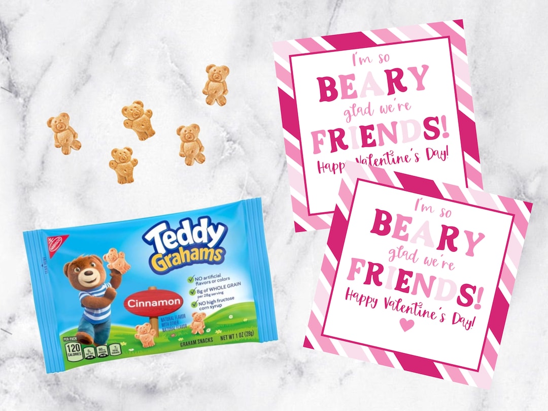 Beary Glad We're Friends, Teddy Grahams Valentines, Bear Valentine ...