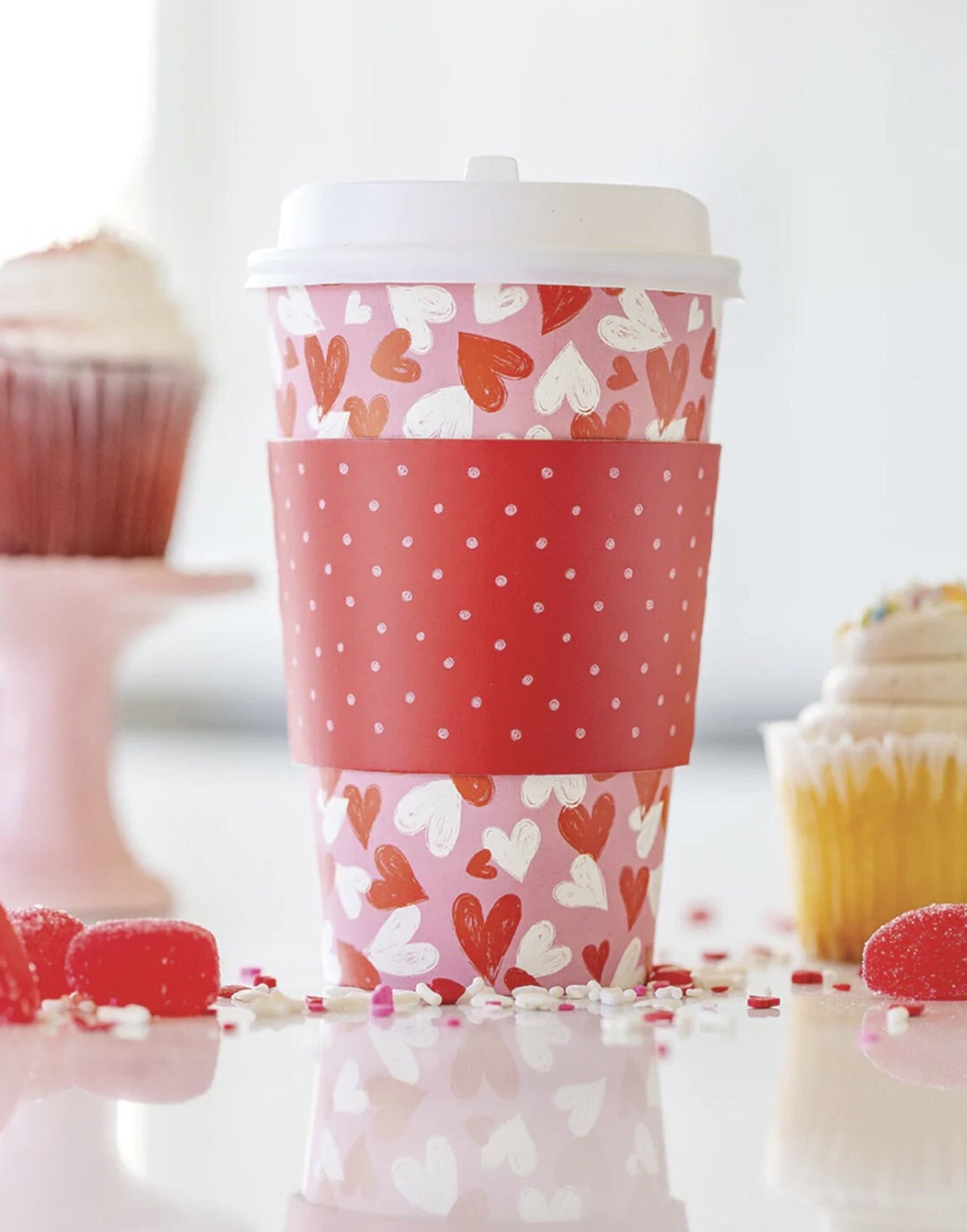 Hearts Coffee Cups, Valentine Coffee Bar, Valentine Cups, Disposable ...
