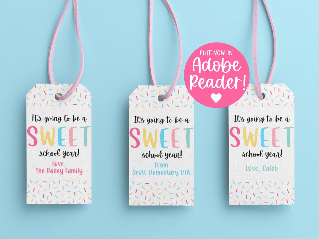 Sweet School Year Gift Tag, First Day of School Tag, Back to School ...