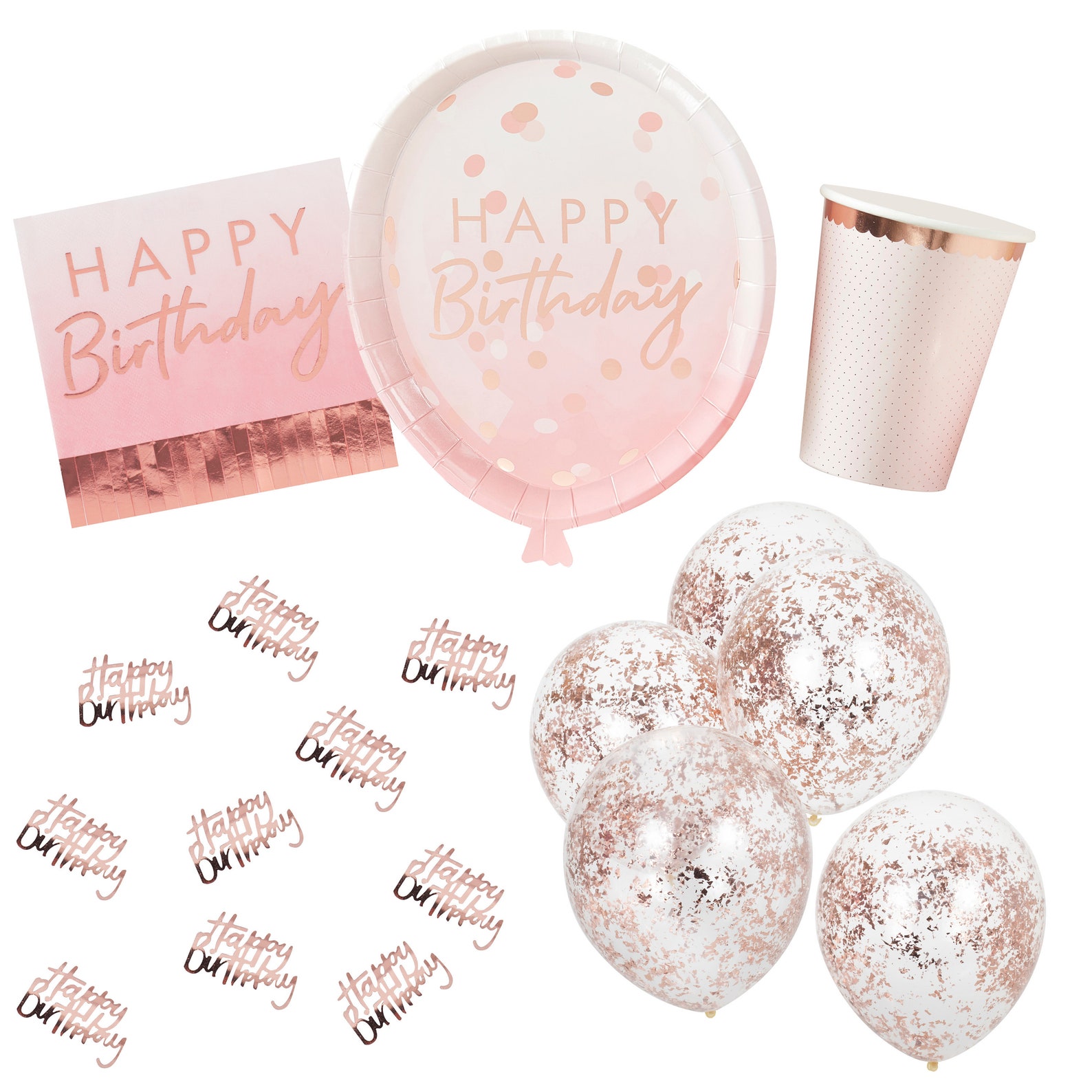 Rose Gold Party Pack Rose Gold Birthday Kit Birthday in a - Etsy