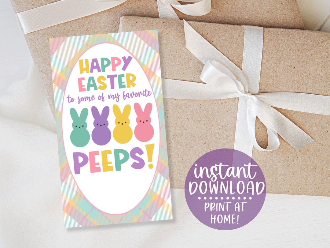 Easter Peeps Gift Tag: Printable Favor Tags (instant Download) - Etsy