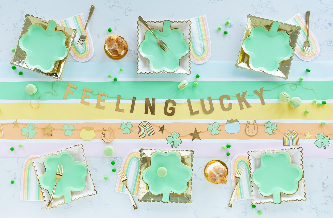 Lucky Clover Plates, Pastel Green Plates, Lucky Charm Plates, Shamrock ...