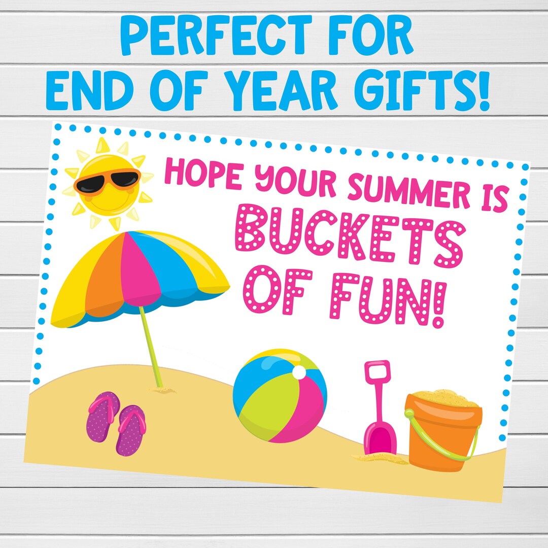 End of Year Gift, Buckets of Fun, Printable, Digital File, Ready for ...