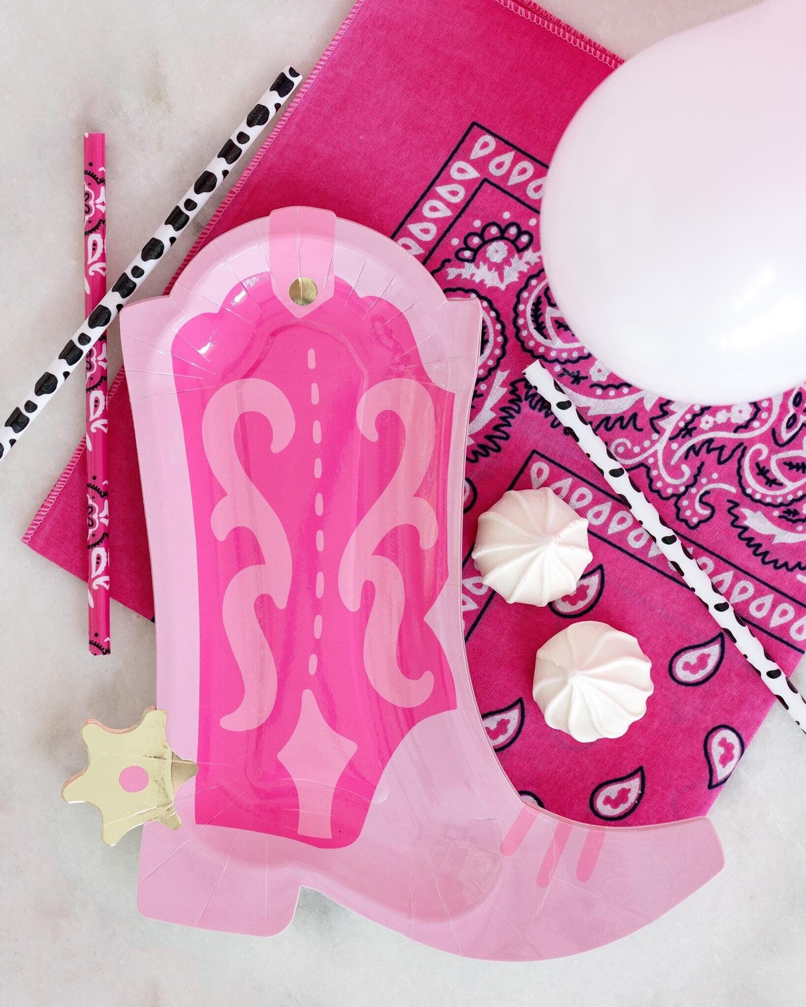 Pink Boot Plates, Cowgirl Boots, Cowgirl Birthday, Pink Cowgirl Boot ...