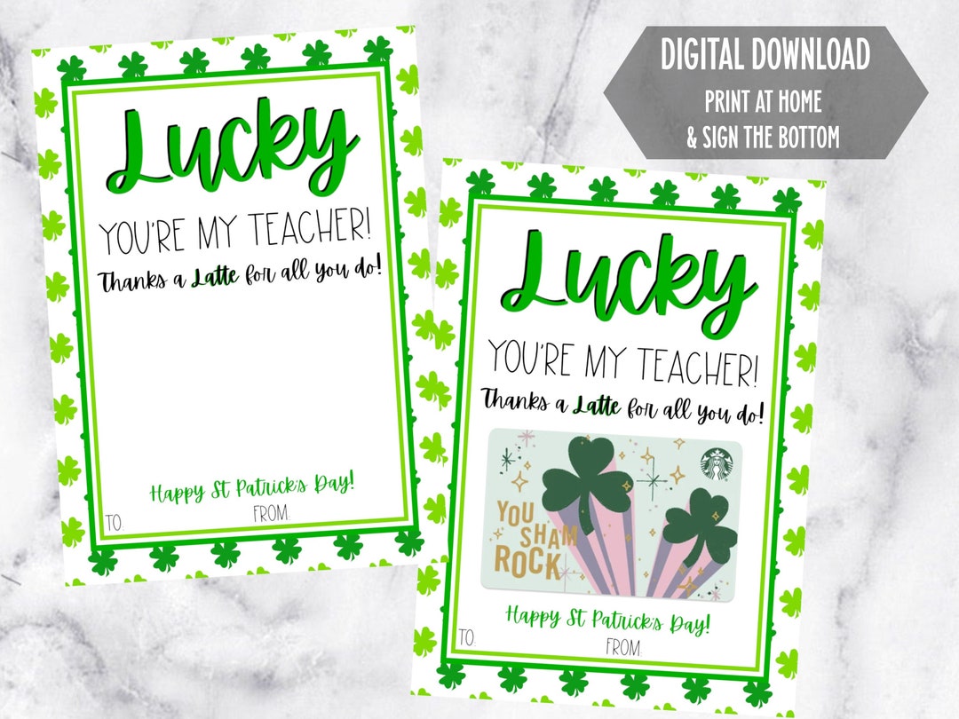Lucky You're My Teacher, St. Patrick's Day Teacher Gift, Teacher ...