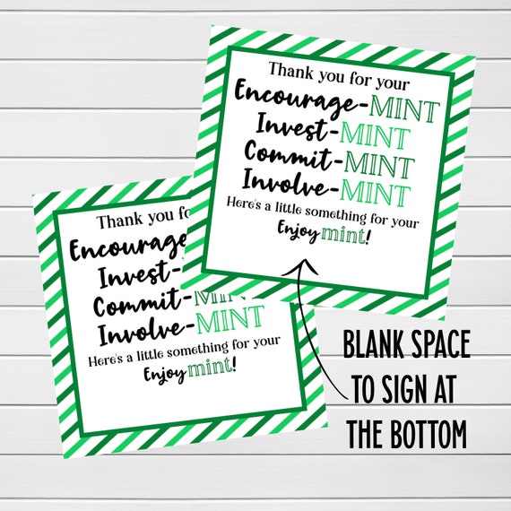 Teacher Appreciation Printable Tag Mint Tags Teacher Gift - Etsy