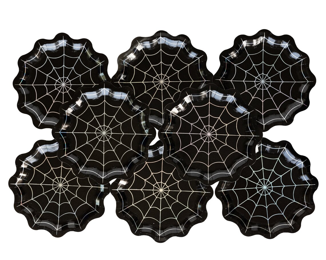 Spider Web Plates Spider Plates Halloween Party Party - Etsy