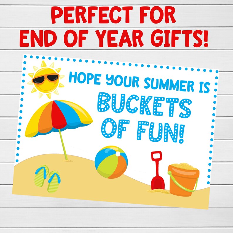 End of Year Gift Buckets of Fun Printable Digital File | Etsy