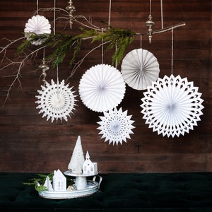White Party Fans, Winter Wonderland Decor, White and Silver, Party Fans ...