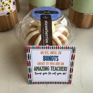 Teacher Appreciation Gift Tag, Teacher Bundt Cake Gift Tag, Bundt Cake ...