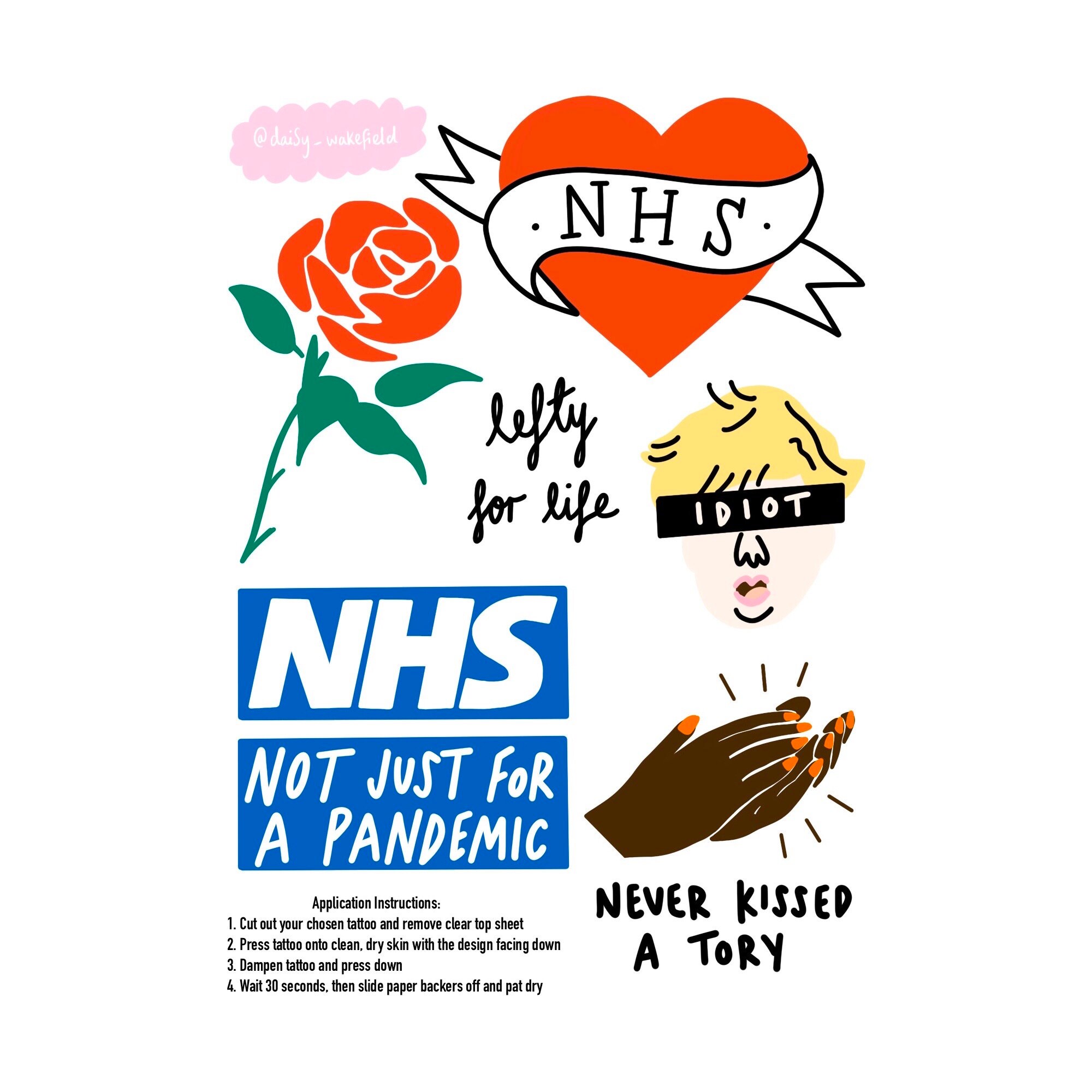 A6 'lefty 4 Life', NHS Temporary Tattoos - Etsy