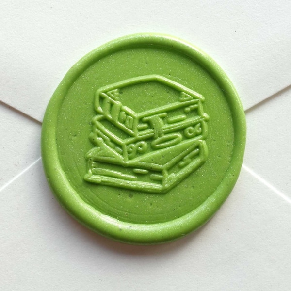 Stack of Books Stamp - Etsy