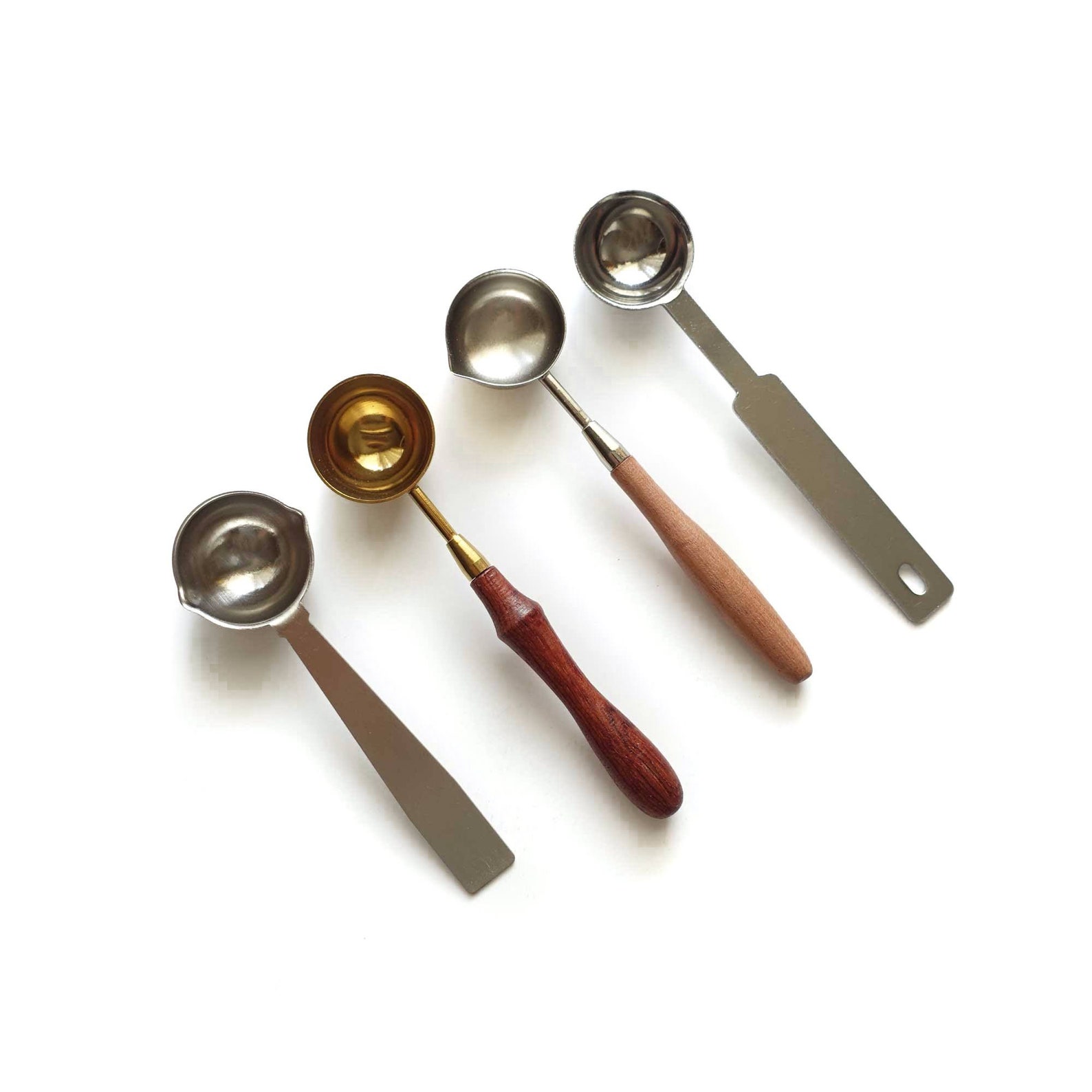 Single Spout Wax Seal Melting Spoon Small Wood Handle - Etsy