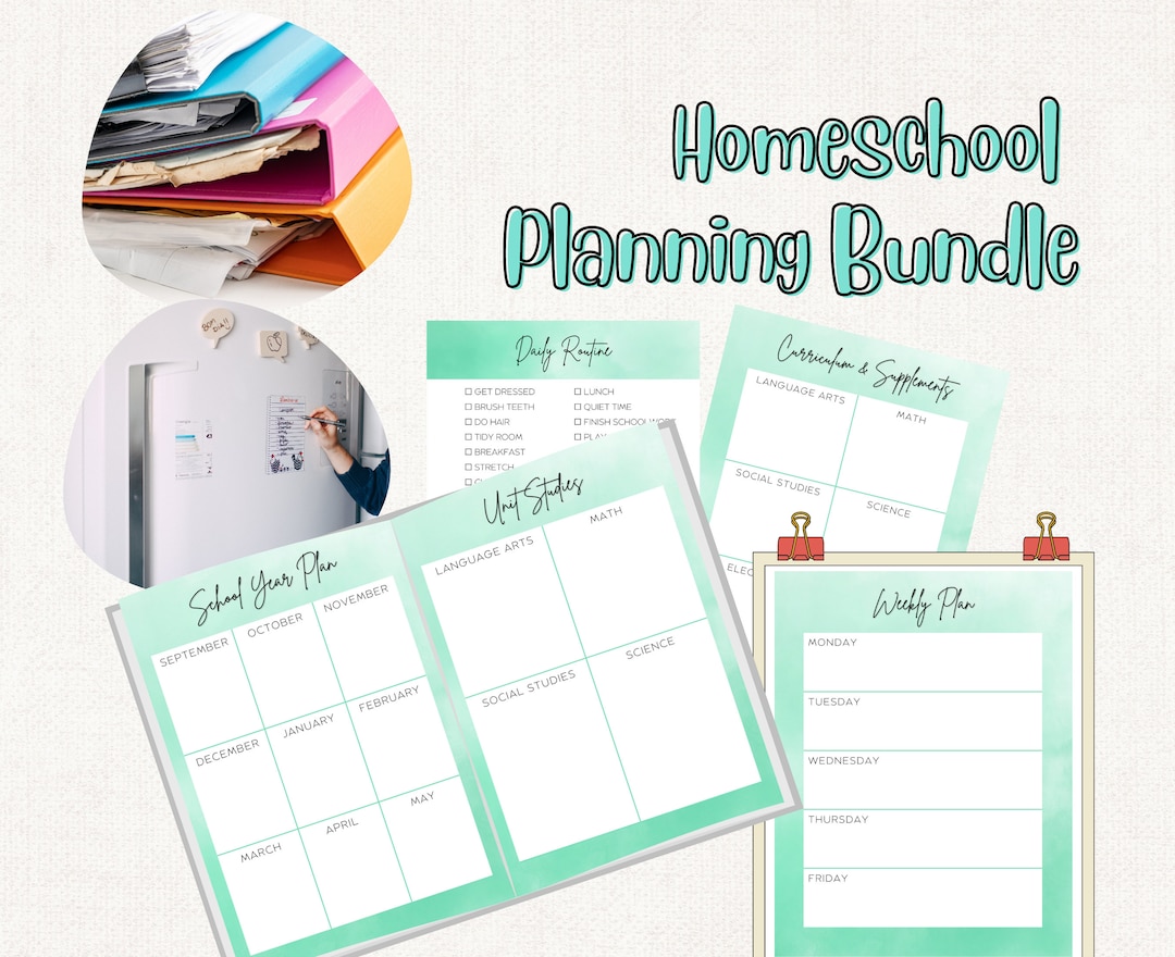 Homeschool Planner Printable, PDF & Canva Template - Etsy