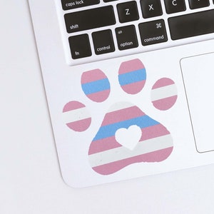 Transgender Flag Pride Paw Print Vinyl Decal Paw Print Heart - Etsy