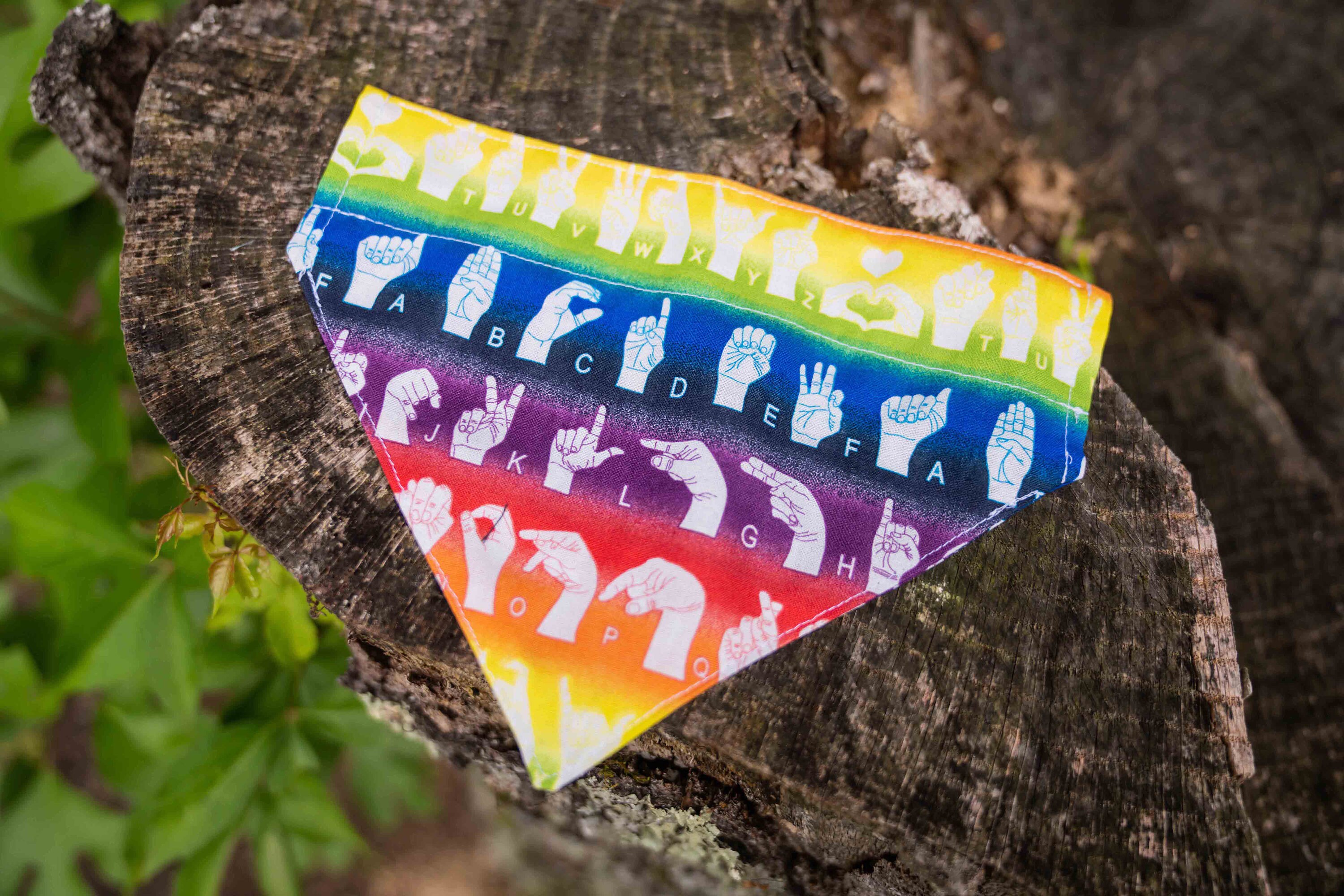 ASL Print Dog Bandana American Sign Language Cat Bandana | Etsy