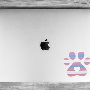 Transgender Flag Pride Paw Print Vinyl Decal Paw Print Heart - Etsy
