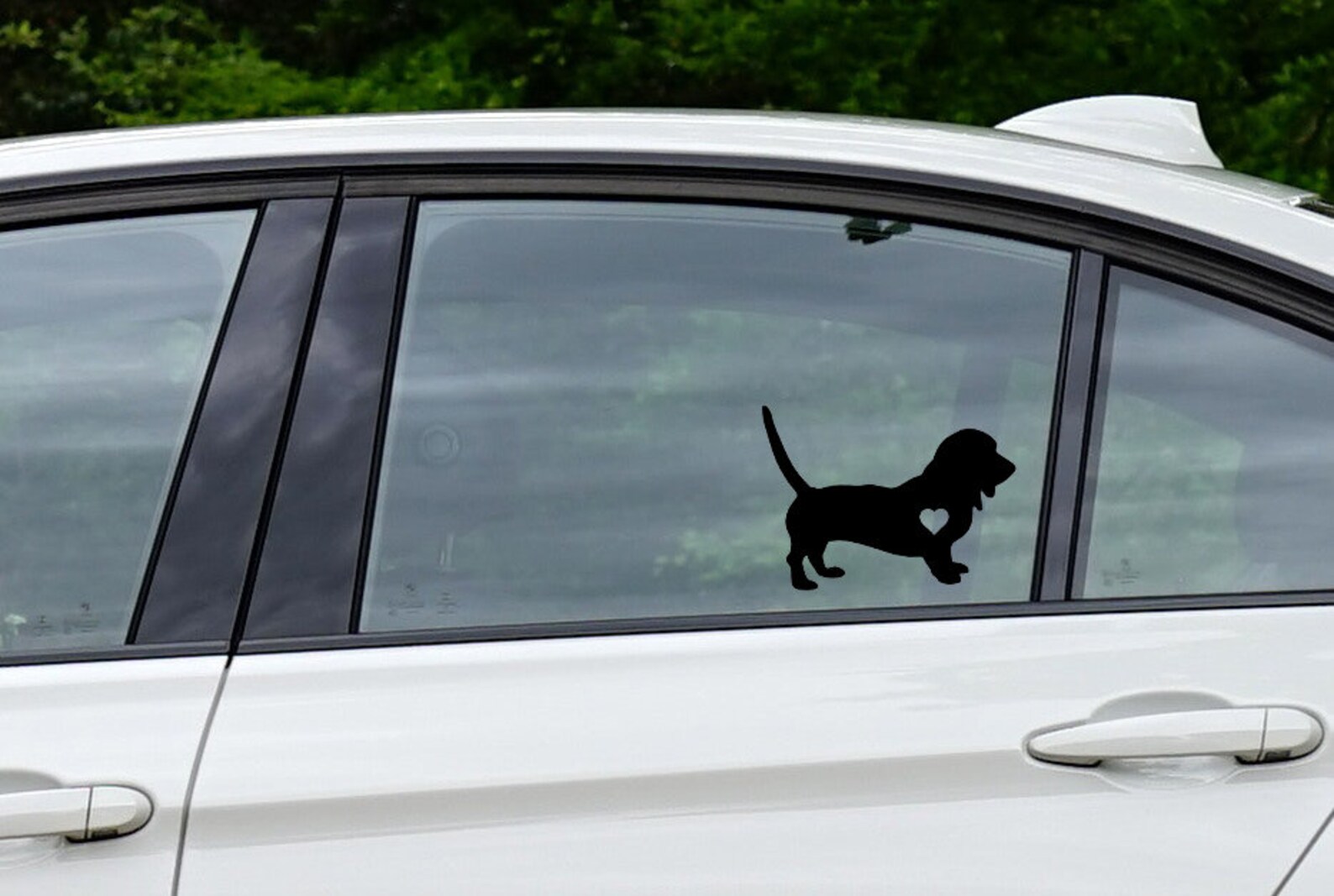 Basset Hound Heart Vinyl Basset Hound Vinyl Decal Dog | Etsy
