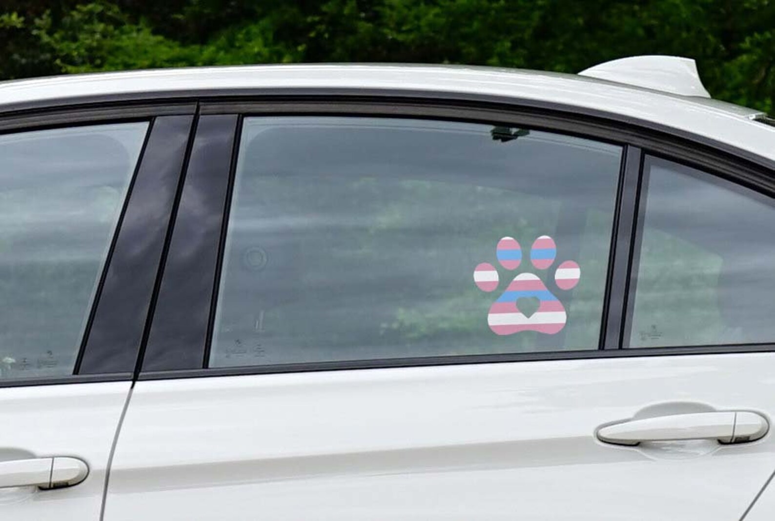 Transgender Flag Pride Paw Print Vinyl Decal Paw Print Heart | Etsy