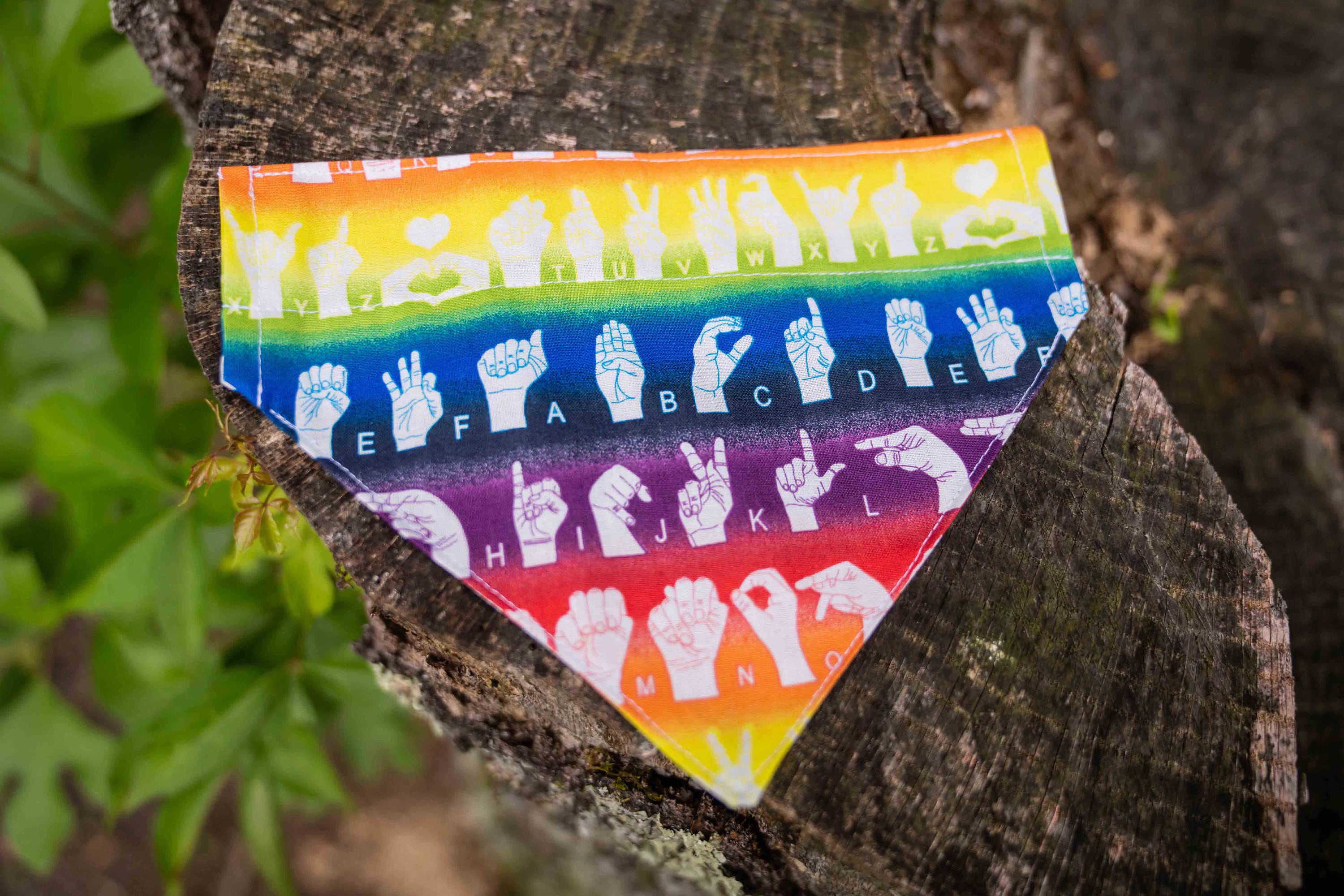 ASL Print Dog Bandana American Sign Language Cat Bandana | Etsy